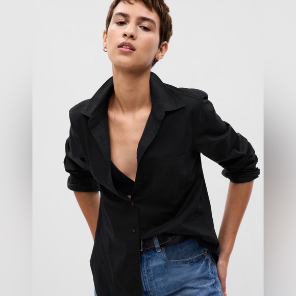 J. Crew | Tops | Jcrew Black Button Down Top 0 Cotton | Poshmark